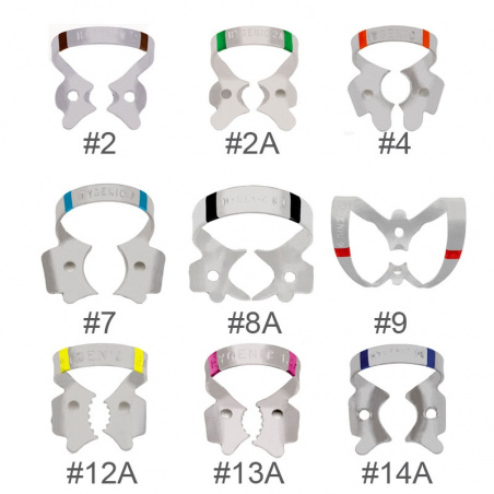 Hygenic Fiesta Coltene winged dam clamps - Kit 9 clamps