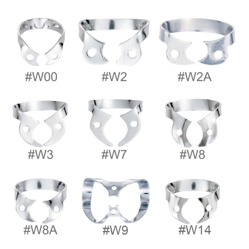 Hygenic Coltene glossy wingless dam clamps Size #W14A